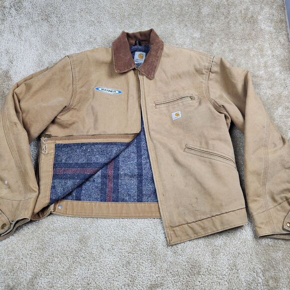 Carhartt | Jackets & Coats | Vtg Carhartt Jacket Mens J 44 L Detroit Blanket Lined Faded ...